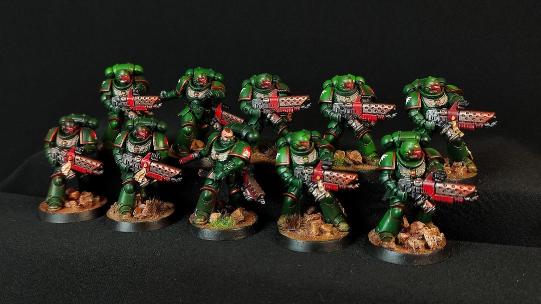 Warhammer 40k Painted Space Marine Primaris Dark Angels Infernus ...