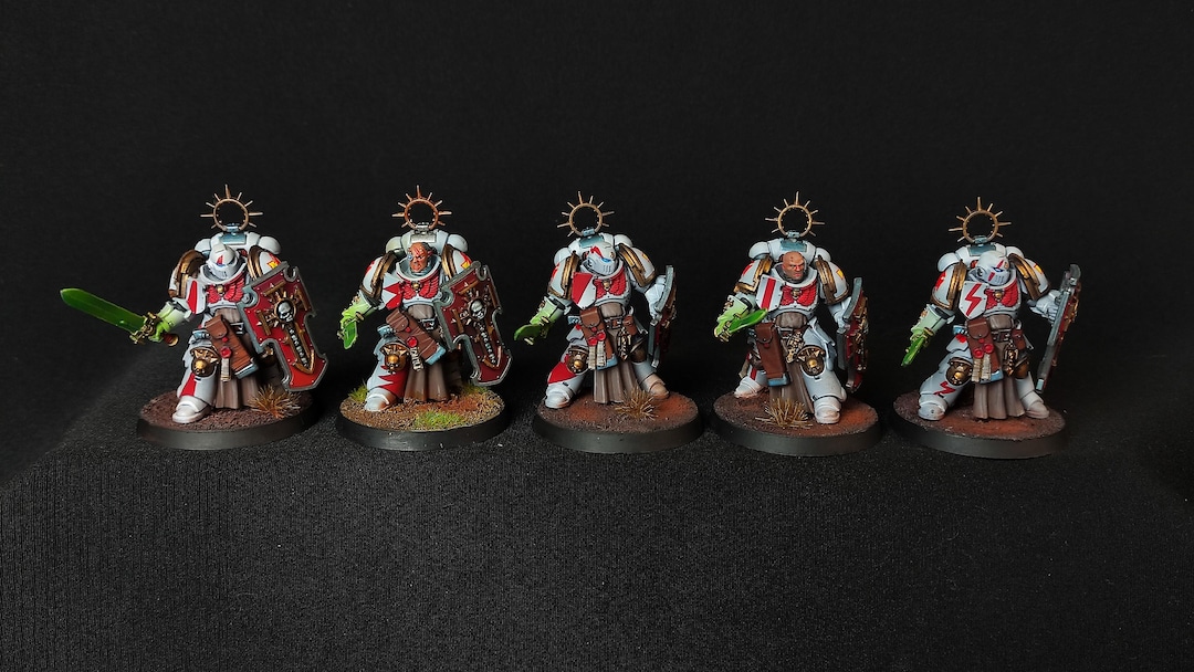Warhammer 40k Painted Space Marine White Scars Bladeguard Veteran Squad ...