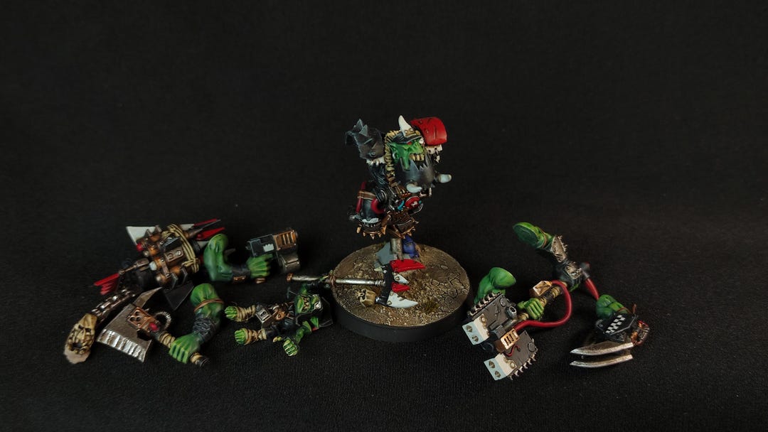 Warhammer 40k Painted Ork Goff Boss Nob With Jump Pack Magnetized - Etsy