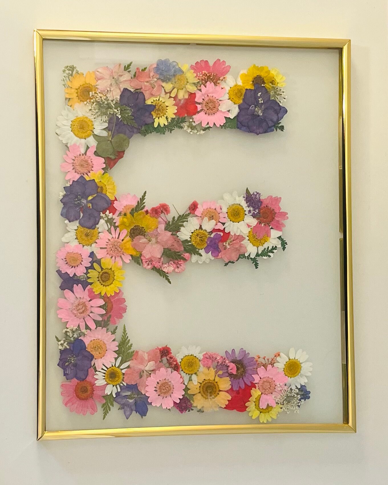 Dried Pressed Flower Letter Frame Art - Pick Your Letter - Etsy
