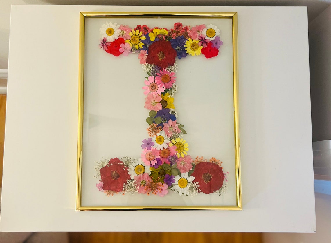 Dried Pressed Flower Letter Frame Art - Pick Your Letter - Etsy