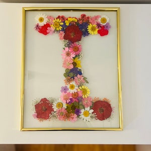 Dried Pressed Flower Letter Frame Art - Pick Your Letter - Etsy