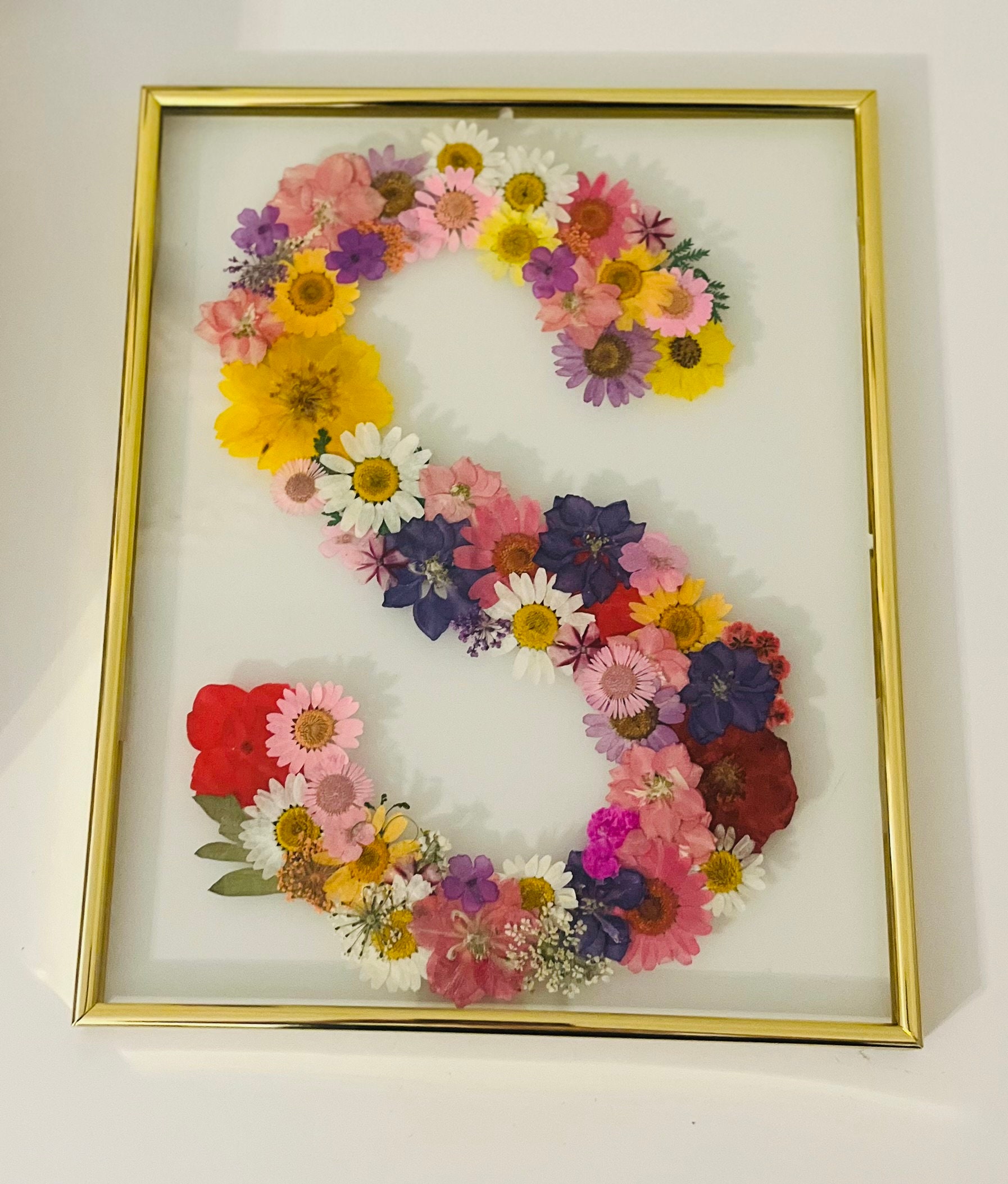 Dried Pressed Flower Letter Frame Art - Pick Your Letter - Etsy