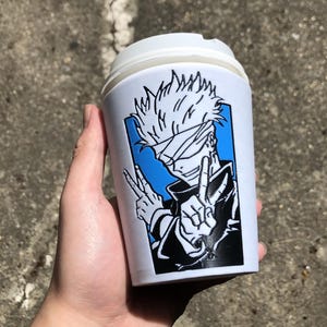 3d Printed Gojo Satoru Jujutsu Kaisen Insulated Airlock 12oz Coffee Cup ...