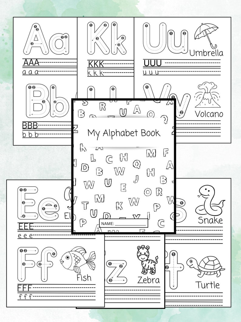Alphabet Worksheets Printable Tracing Coloring Homeschool Teacher ...