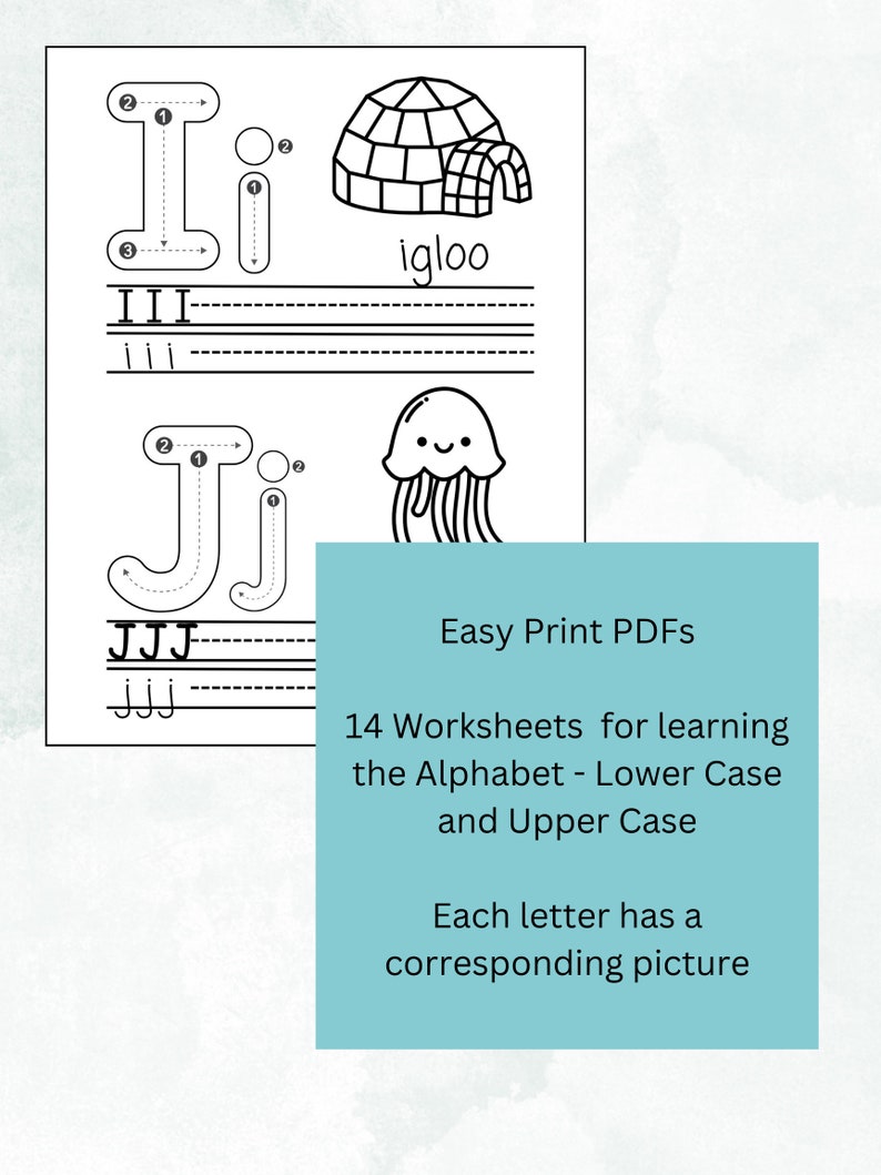 Alphabet Worksheets Printable Tracing Coloring Homeschool Teacher ...
