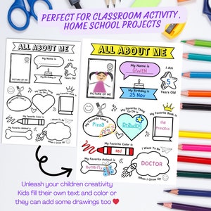 All About Me Printable for Students All About Me Poster Activity for ...