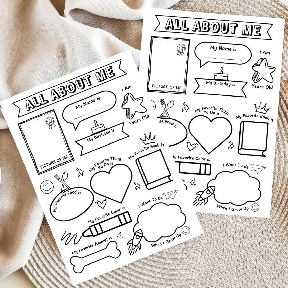 All About Me Printable for Students All About Me Poster Activity for ...