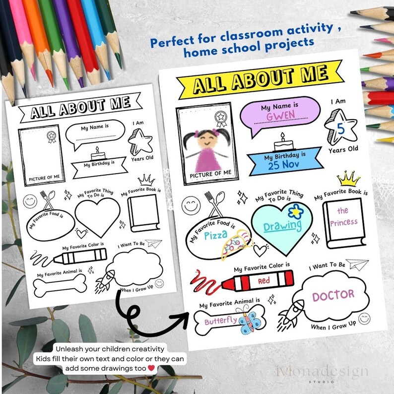 All About Me Printable for Students All About Me Poster Activity for ...