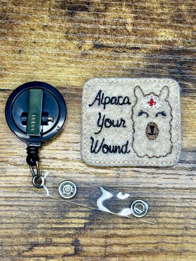 Alpaca Your Wound Feltie With or Without Badge Reel - Etsy