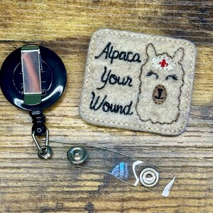 Alpaca Your Wound Feltie With or Without Badge Reel - Etsy