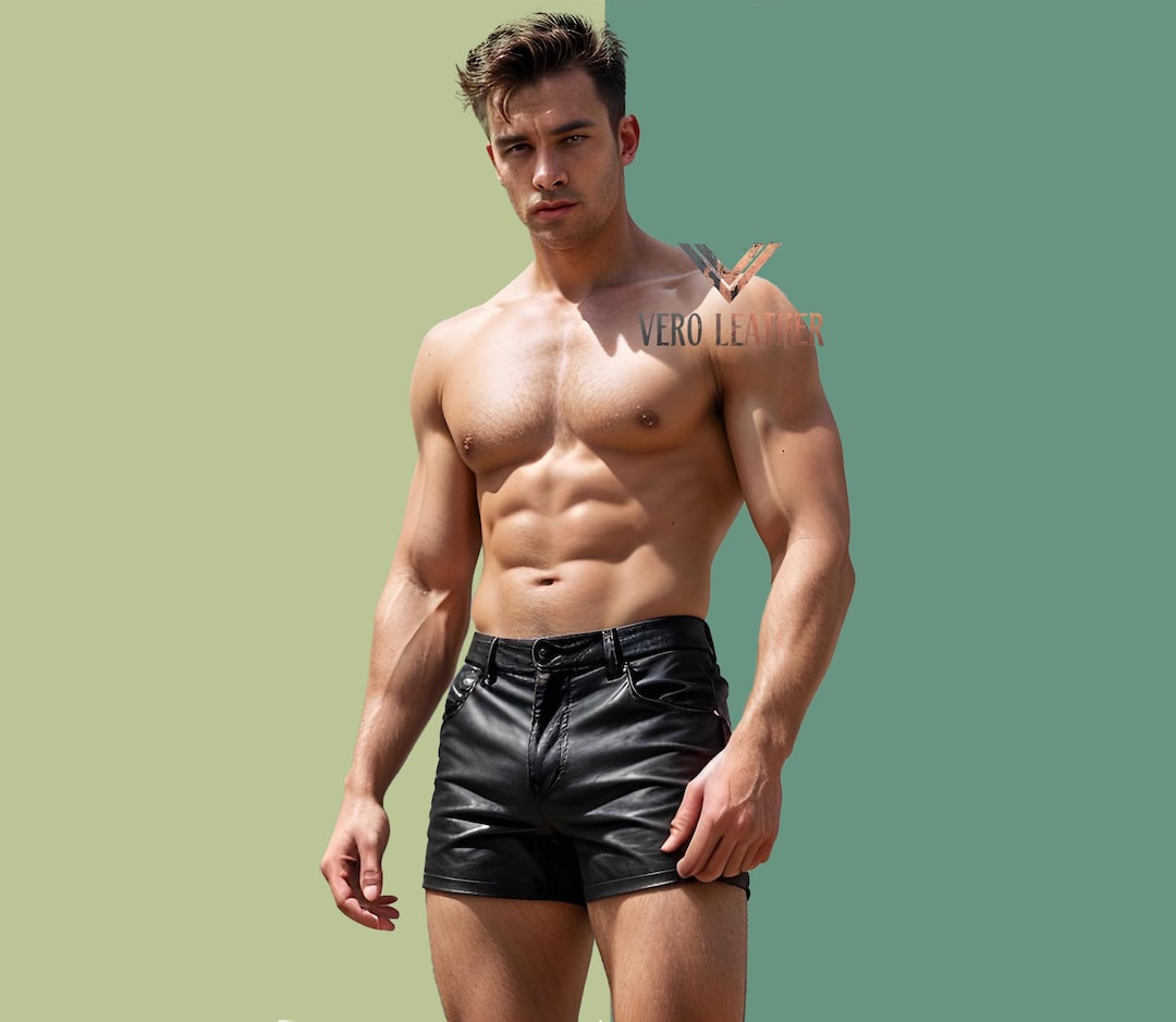 Handmade Black Leather Shorts – Personalized Booty Shorts for Men - Etsy