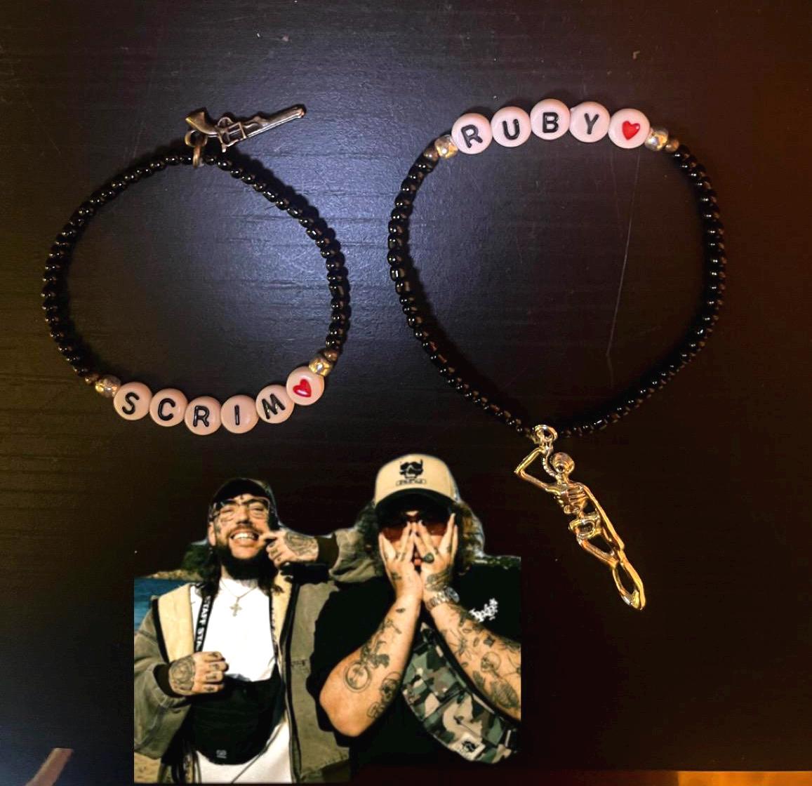 Best Friend Ruby and Scrim Grey 59 Suicideboys Beaded Bracelet - Etsy