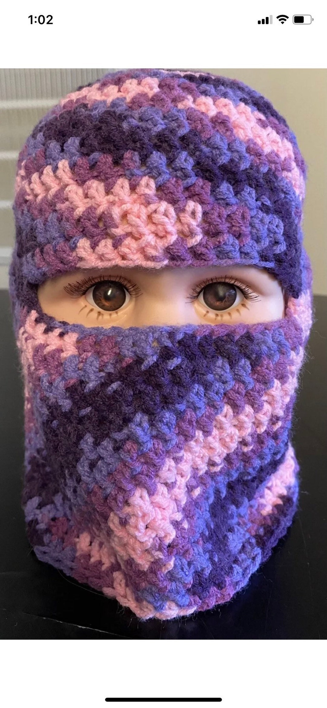 Hand Crocheted TODDLER Balaclava/ski Mask. 16 Inch Circumference! Pink ...