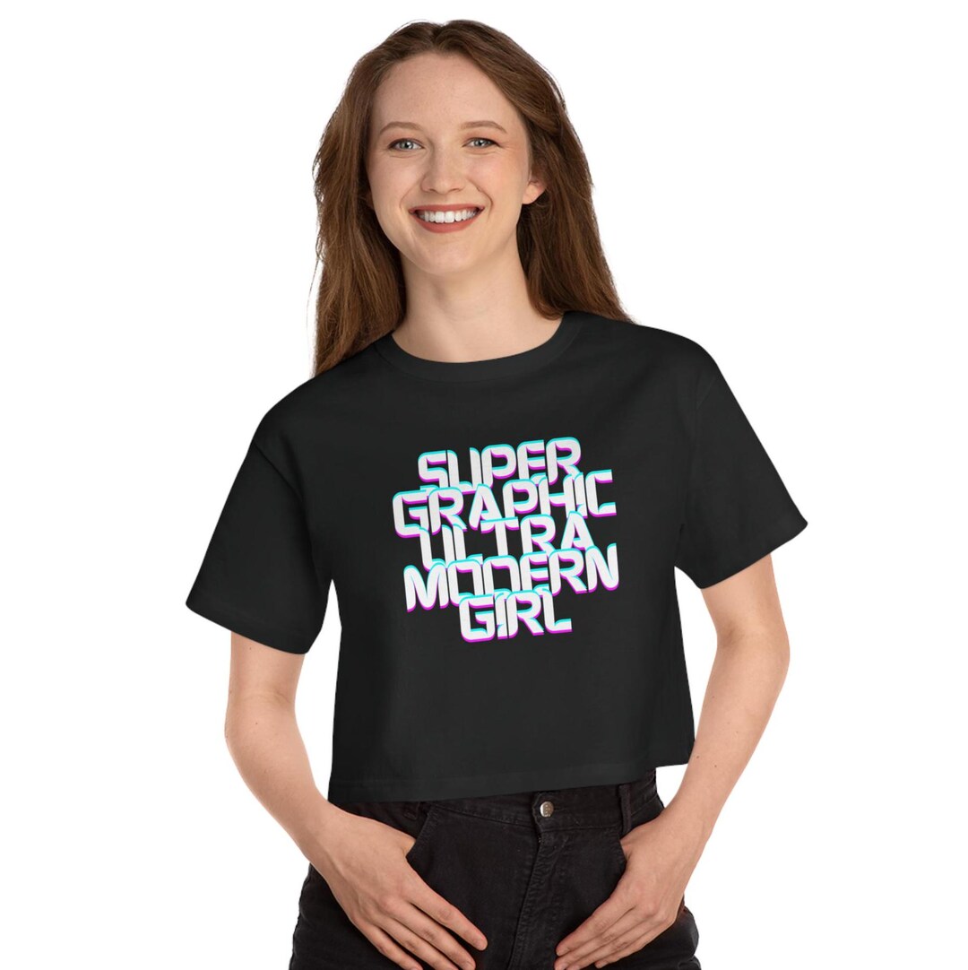 Super Graphic Ultra Modern Girl Cropped T-shirt - Etsy
