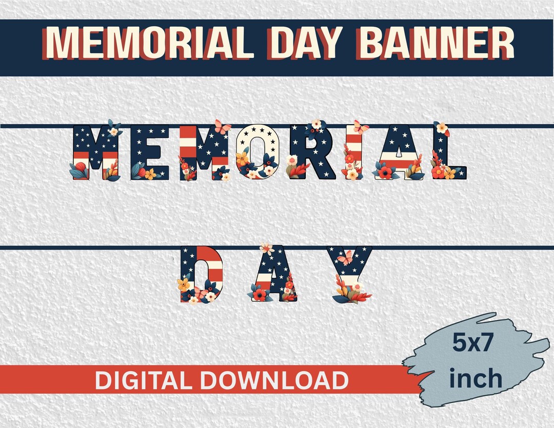Memorial Day Banner, Memorial Day Decor, Patriotic Banner, Military ...