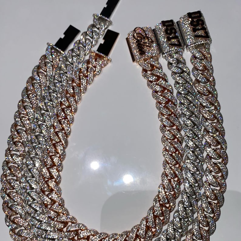Iced Out VVS CVD Diamond 10K Real Gold 14mm Cuban Chain /iced Out Cuban ...