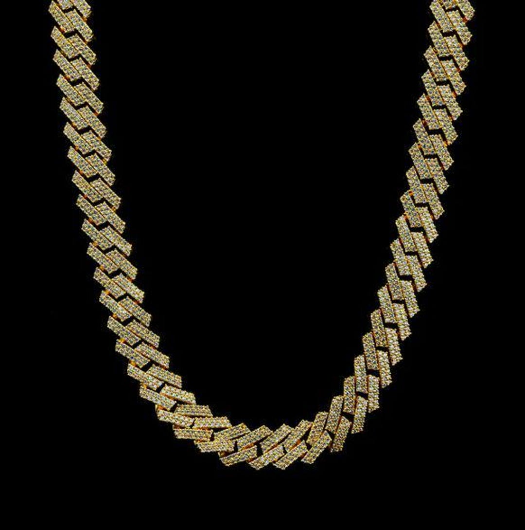 Iced Out VVS Iced Mariner Link Chain 10K Real Gold 12mm Cuban Chain ...