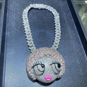 Iced Out Lab Cartoon Pendant | 2 X 2"|cartoon Hip Hop Jewelry| Bling ...