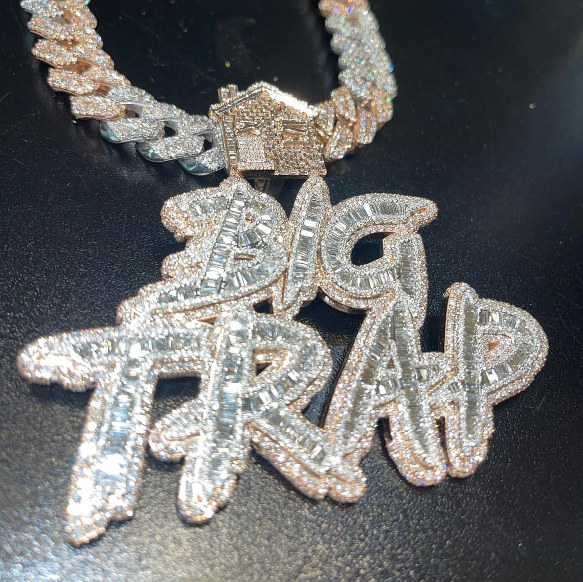 Iced Out Custom Letter Big Trap Pendant | 3.5"x3.5"|house Bail|hip Hop ...