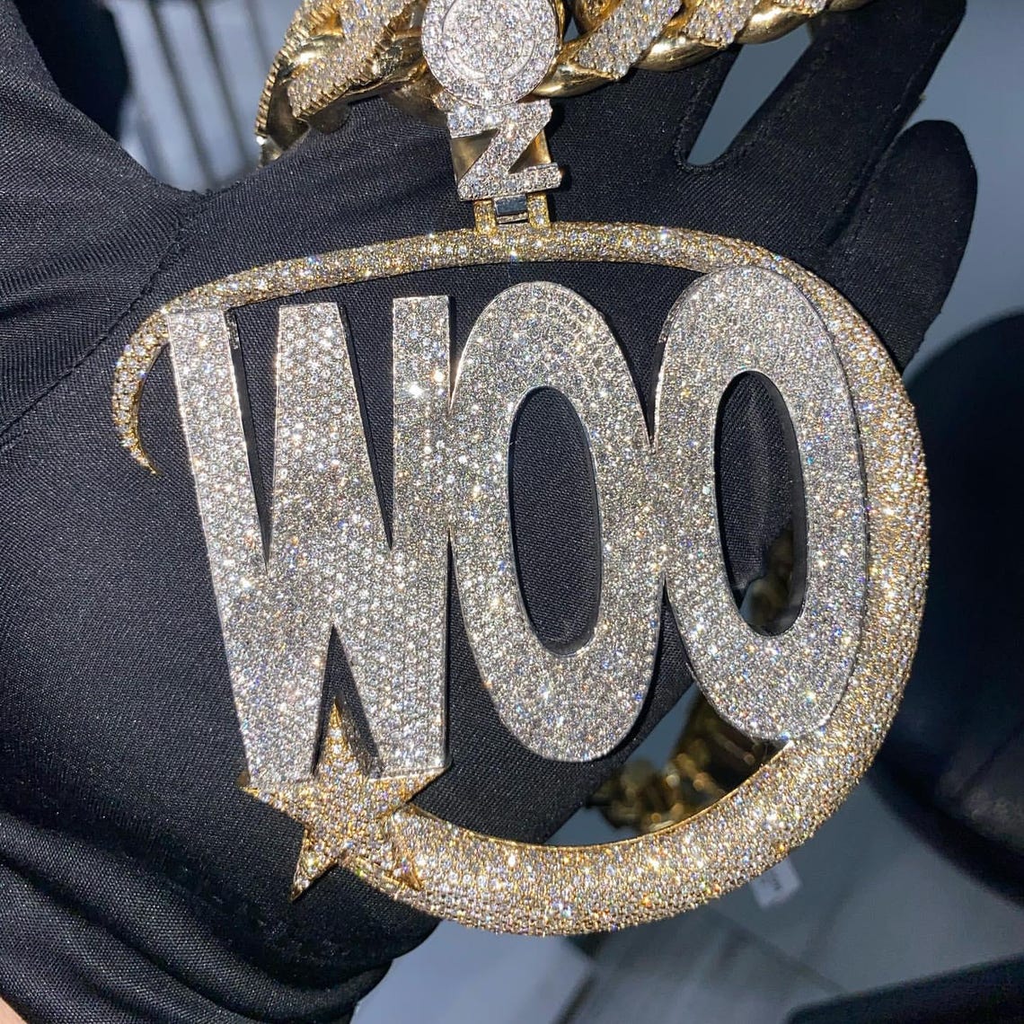 Iced Out VVS Moissanite Wood Letter Pendant /iced Out Custom Pendant ...