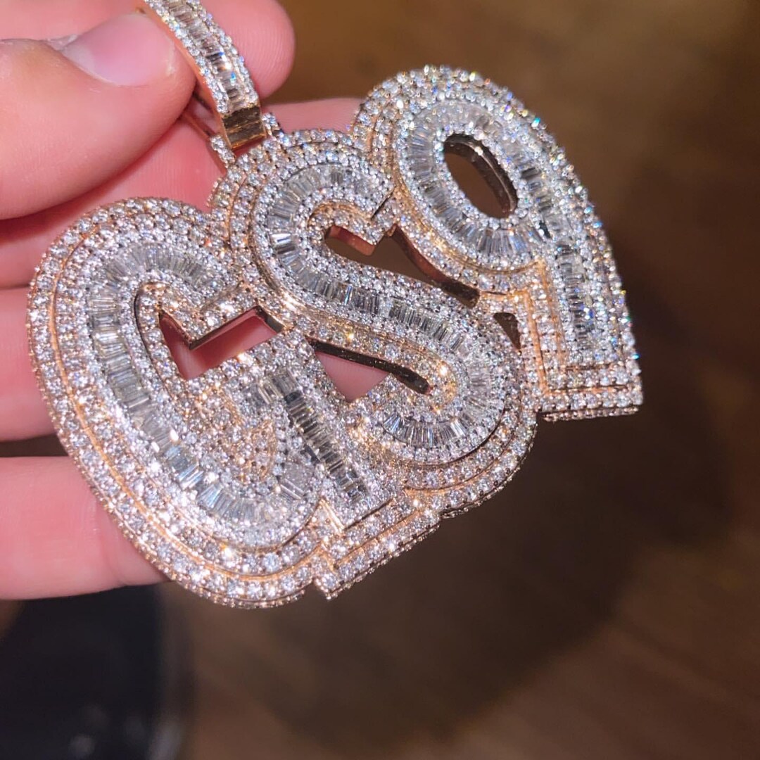 Real VVS Hand Made Hiphop GS9 Letter Pendant / Cz/moissanite Round ...
