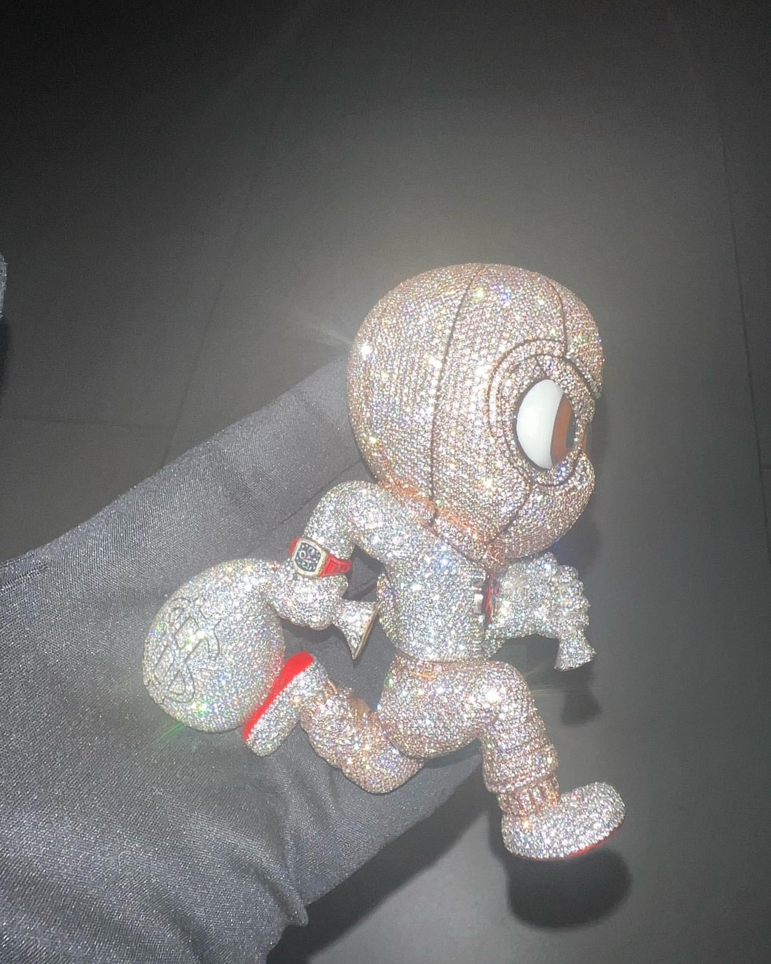 Iced Out Lab Cartoon Pendant | 3.5"x3.5"|house Bail|hip Hop Jewelry ...