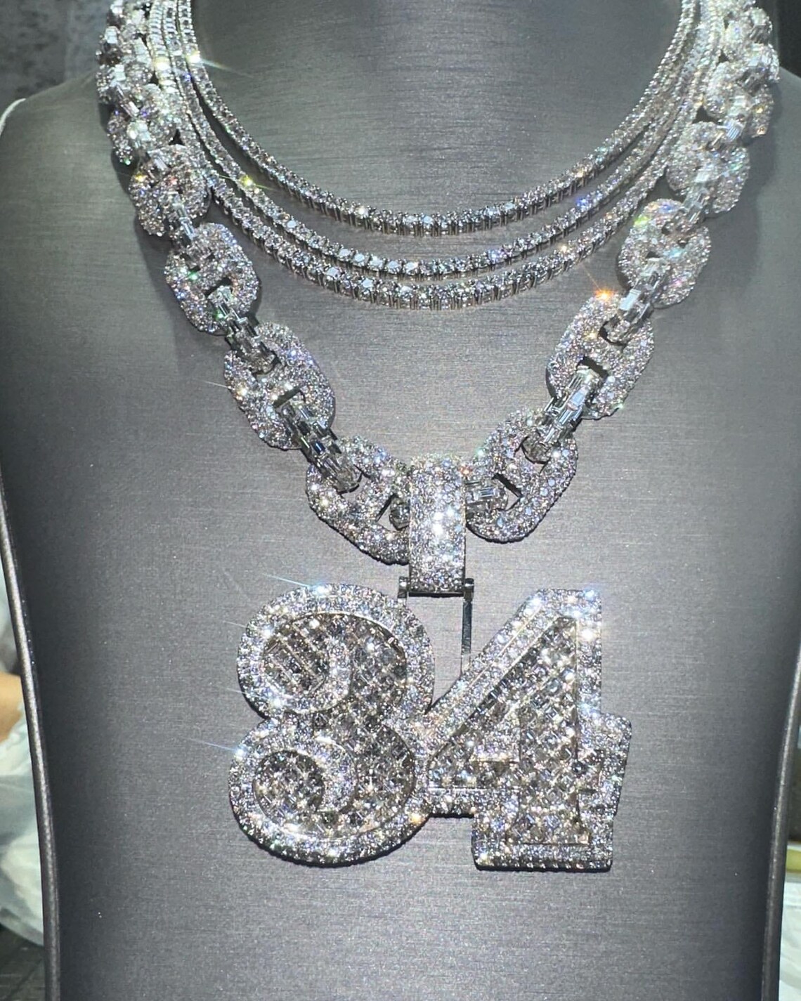 Real VVS Hand Made Hiphop Number Letter Pendant / Cz/moissanite Round ...