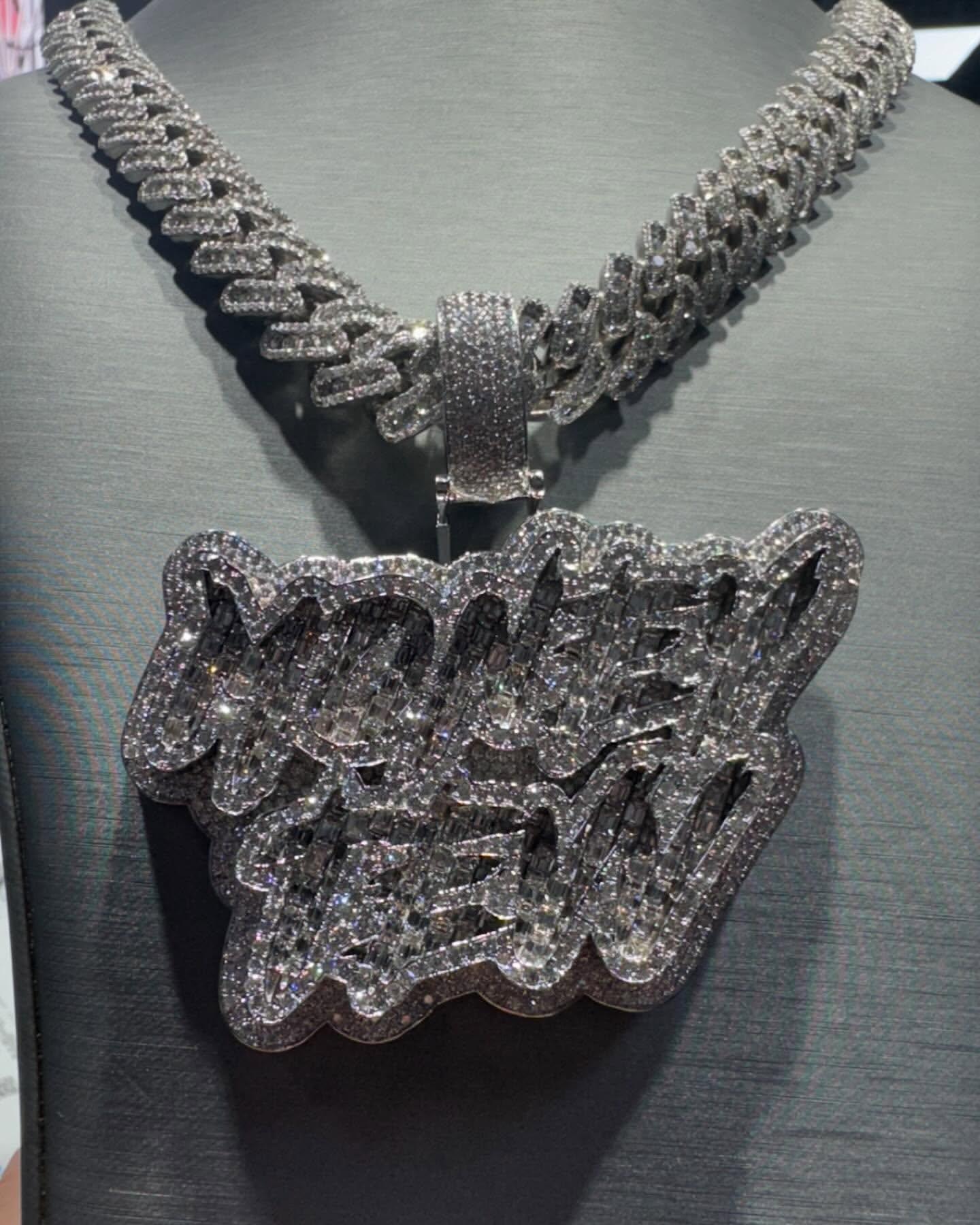 Iced Out Lab Letter Big Trap Pendant | House Bail|hip Hop Jewelry ...