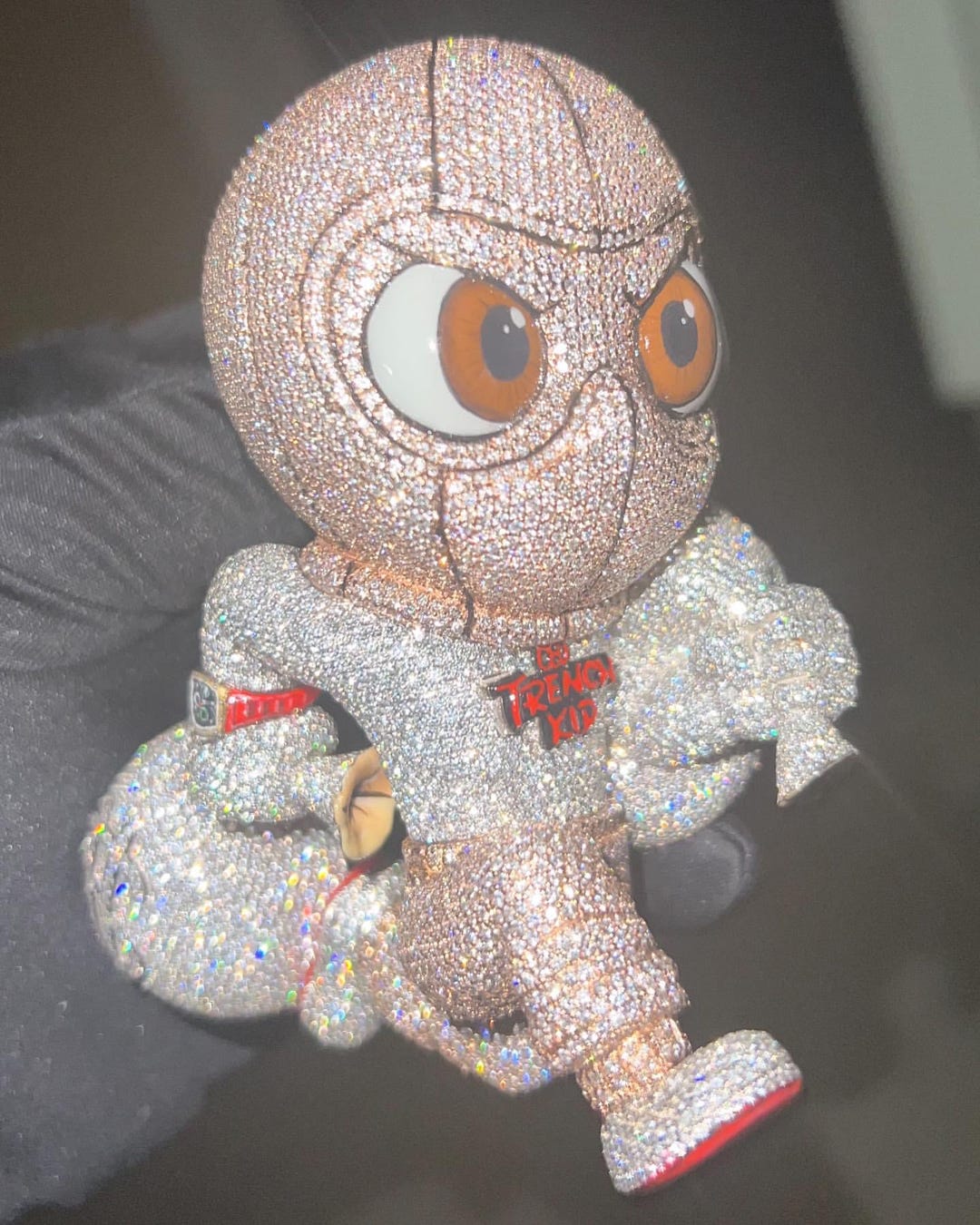 Iced Out Lab Cartoon Pendant | 3.5"x3.5"|house Bail|hip Hop Jewelry ...