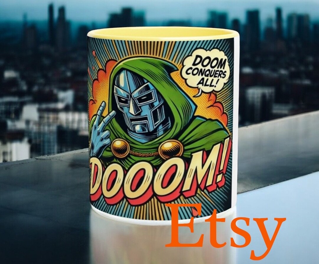 Doom Comic Style Coffee Mug – Geek Office Decor, Fan Gift - Etsy