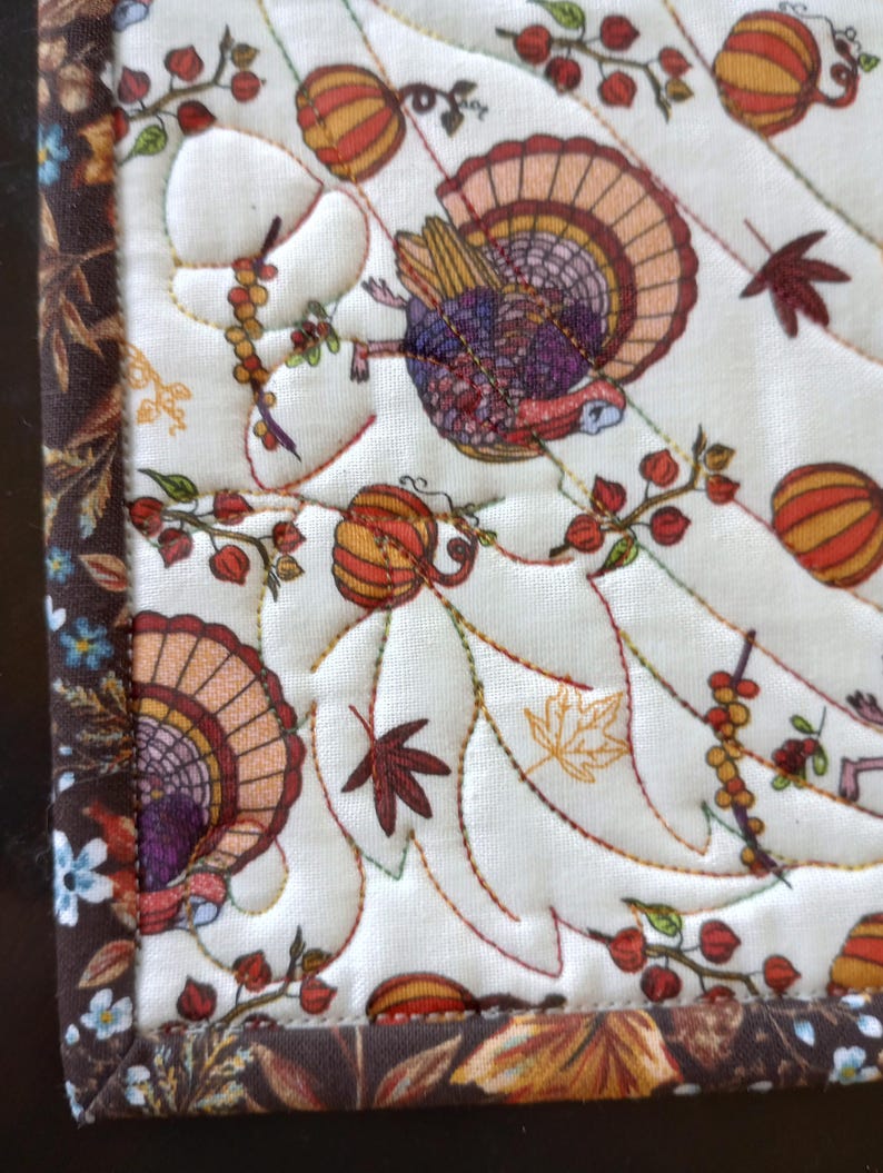 Fall, Thanksgiving Quilted Placemats With Turkeys - Etsy
