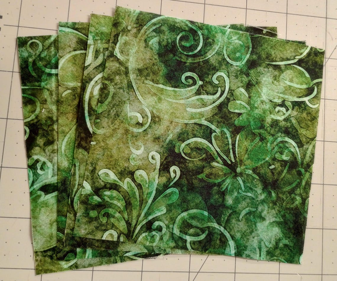 5" Die Cut Floral and Vines Fabric Charms Pack in Digitally Printed ...