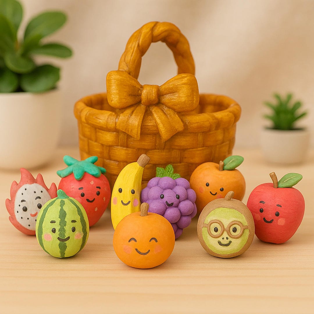 DIY Paintable 3D Printed Fruit Figurines: Kawaii Craft Set - Etsy