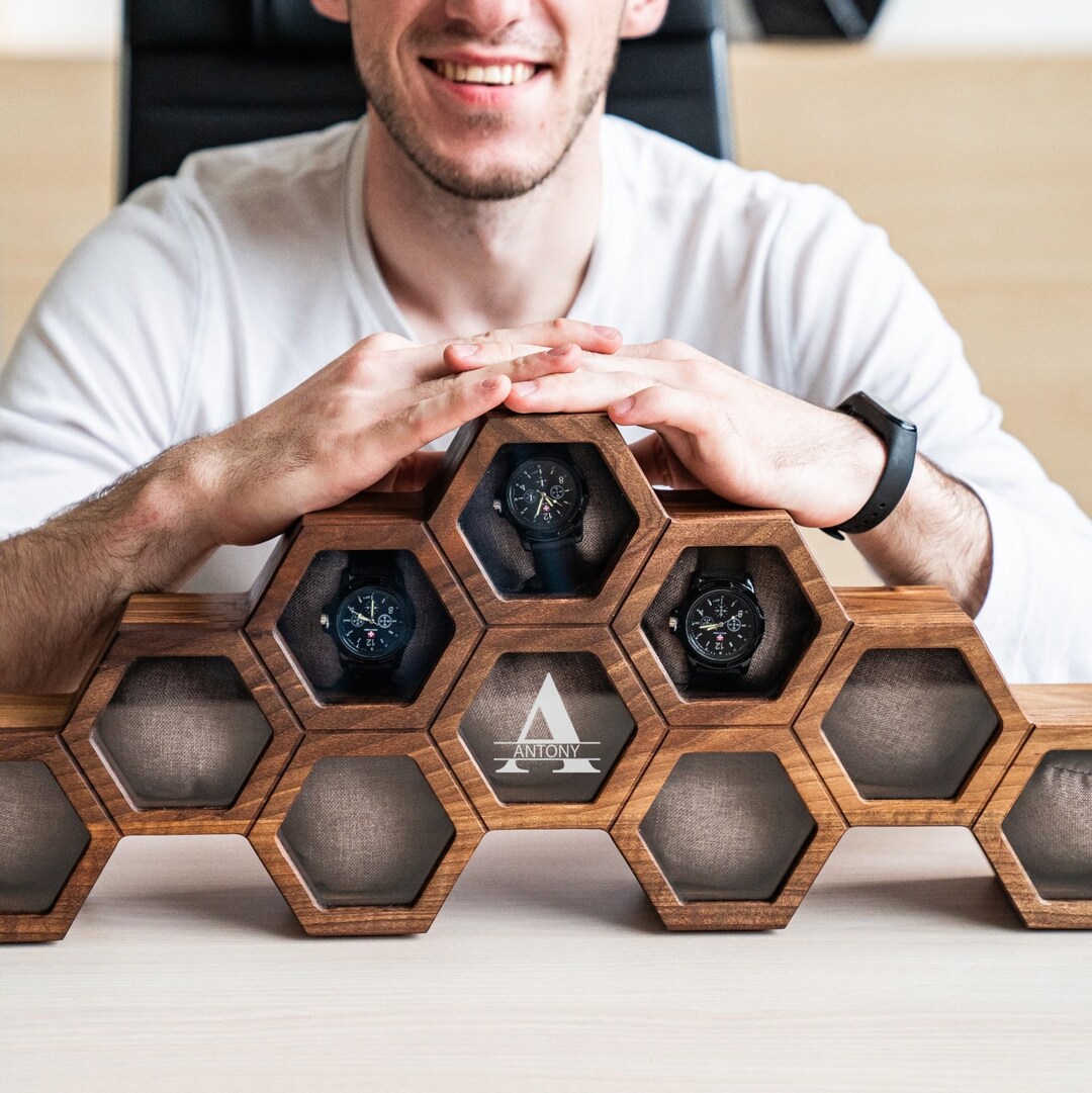Custom Watch Organizer, Honeycomb Watch Box, Watch Gift Case, Custom ...
