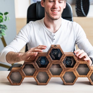 Custom Watch Organizer, Honeycomb Watch Box, Watch Gift Case, Custom ...