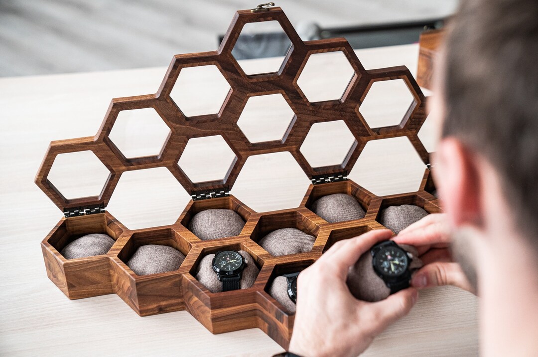 Handmade Watch Box, Solid Wood Watch Organizer, Personalized Watch Box ...