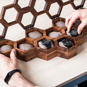 Custom Watch Organizer, Honeycomb Watch Box, Watch Gift Case, Custom ...