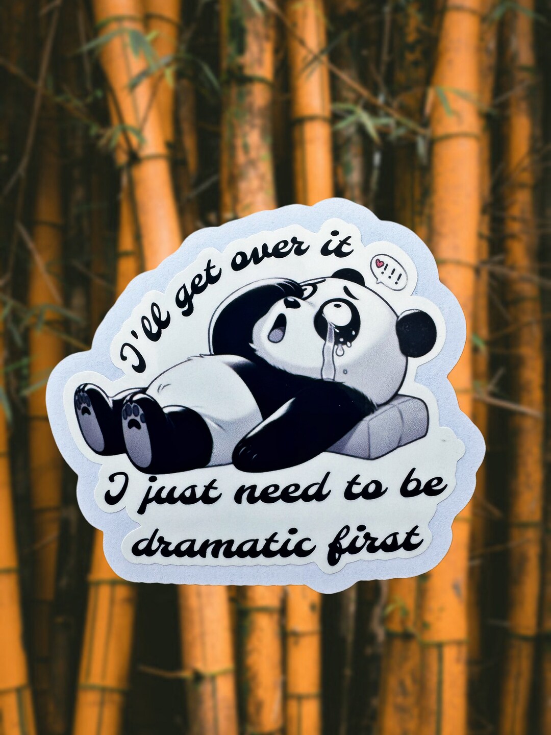 Dramatic Panda Sticker: Funny Mental Health Humor - Etsy