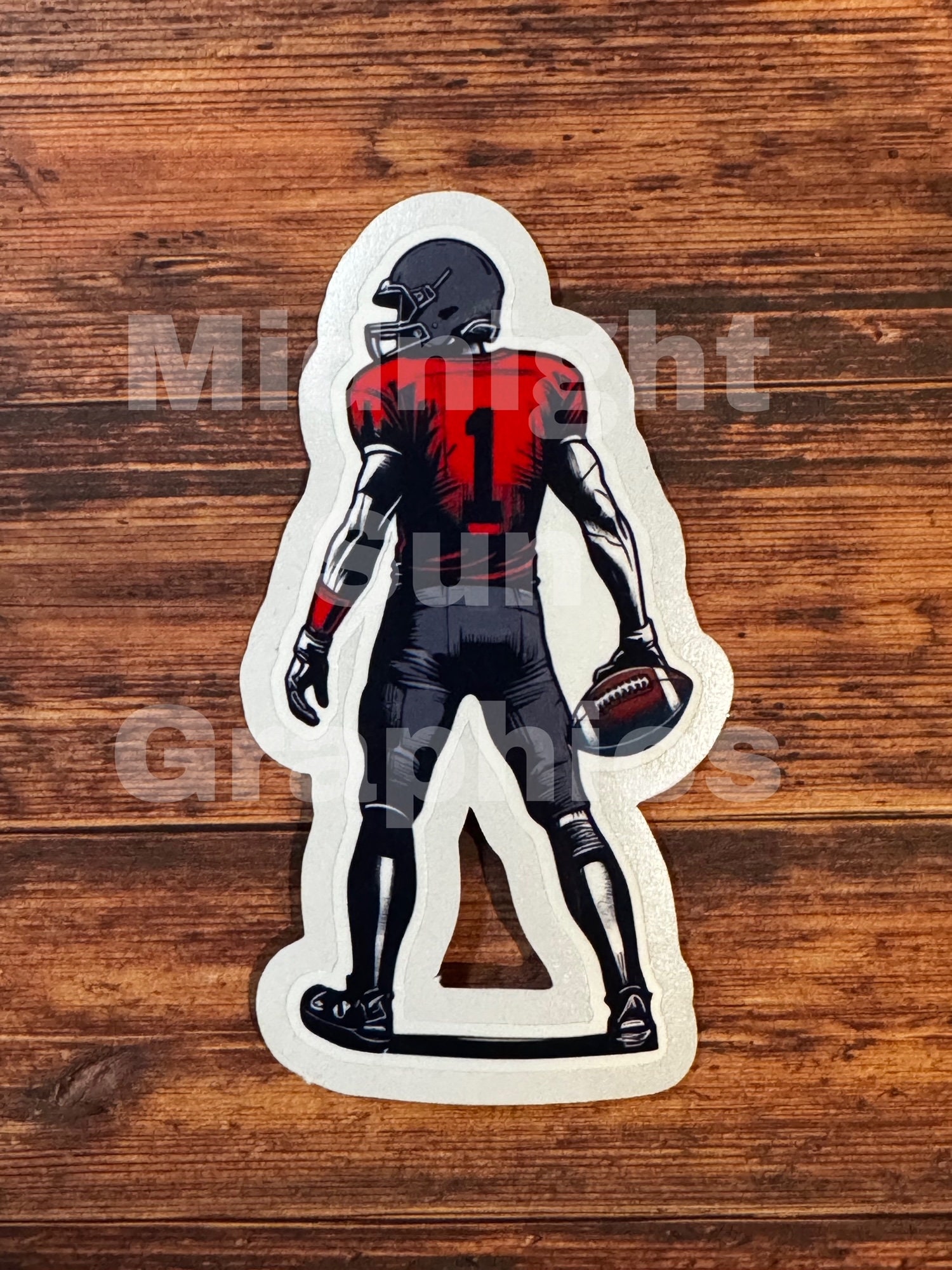 Personalized Football Player Sticker: Custom Team Colors and Jersey ...