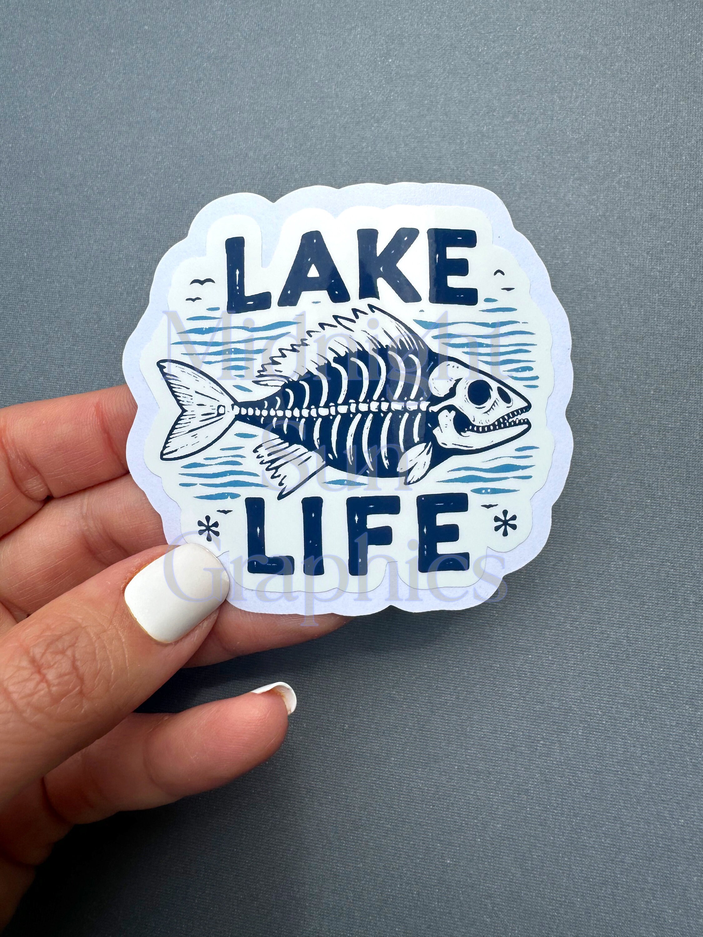 Lake Life Fish Skeleton Sticker - Etsy