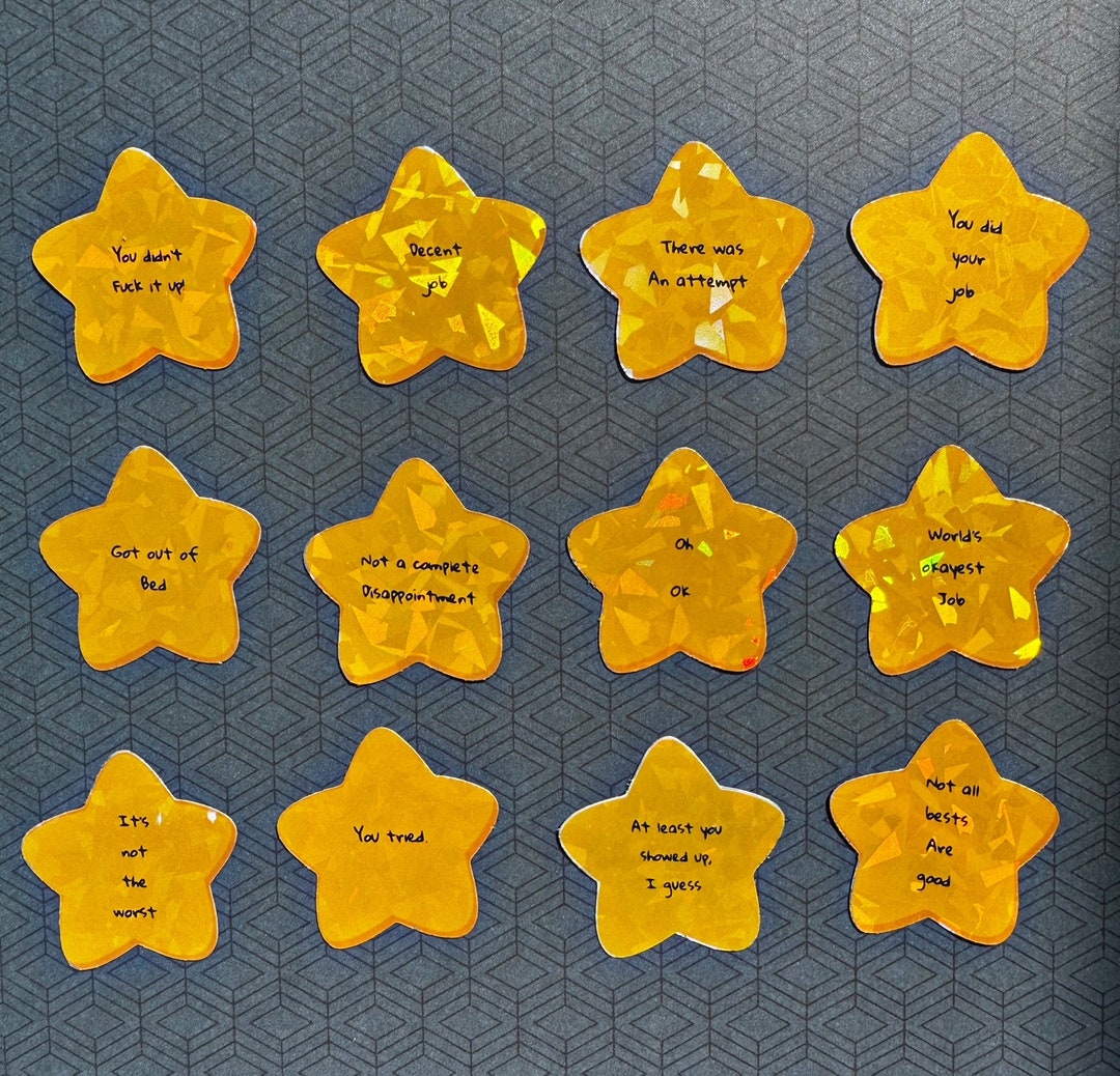 Passive Aggressive Gold Star Stickers: Funny Holographic Sticker Pack ...