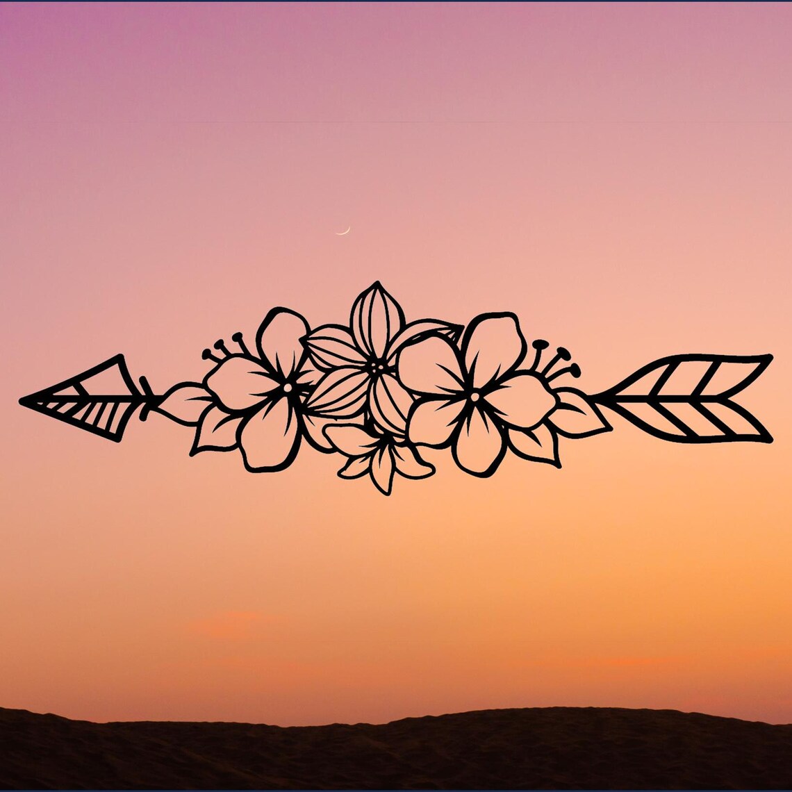 Floral Arrow Vinyl Decal: Car Window, Tumbler Sticker - Etsy