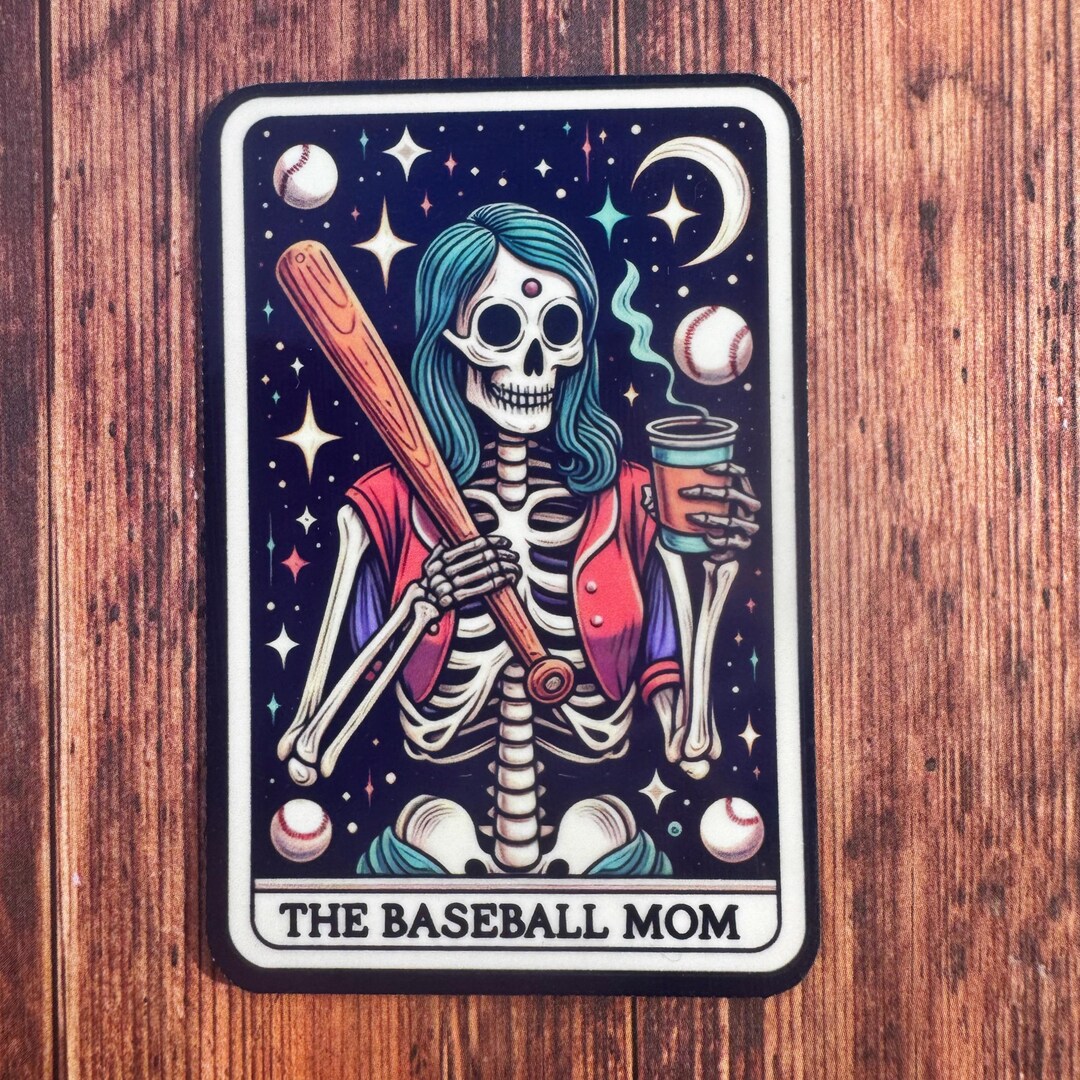 Baseball Mom Tarot Card Sticker: Waterproof Sports Mom Decal - Etsy