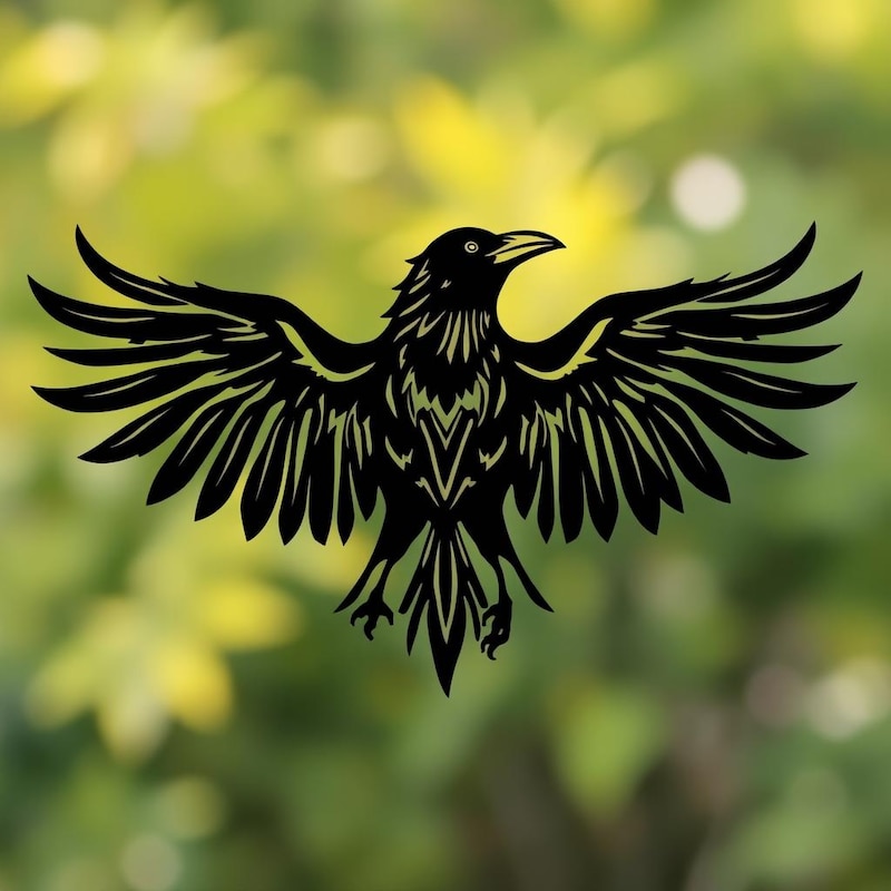 Vinyl Flying Raven - Etsy