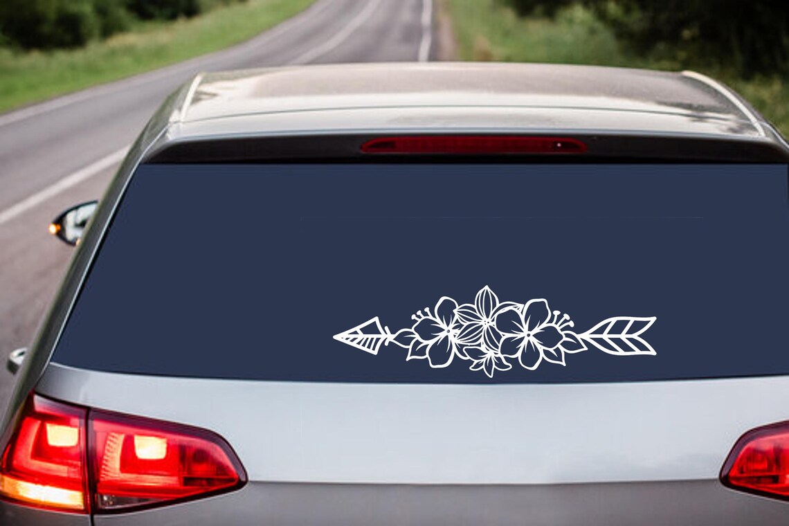 Floral Arrow Vinyl Decal: Car Window, Tumbler Sticker - Etsy
