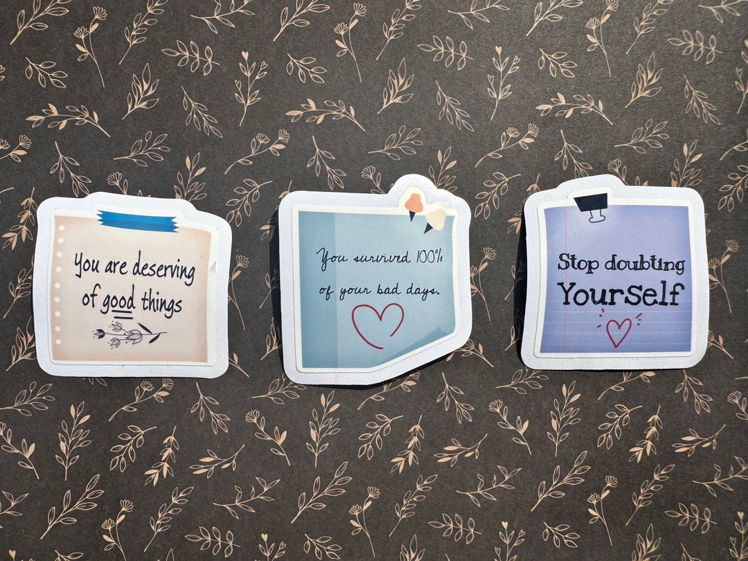 Inspirational Sticky Note Stickers: Waterproof Positivity Decals (10 ...