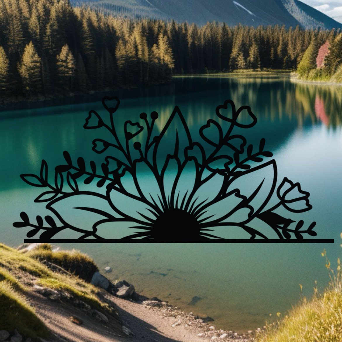 Split Flower Decal, Vinyl Decal, Custom Made Vinyl, Car Accessories ...