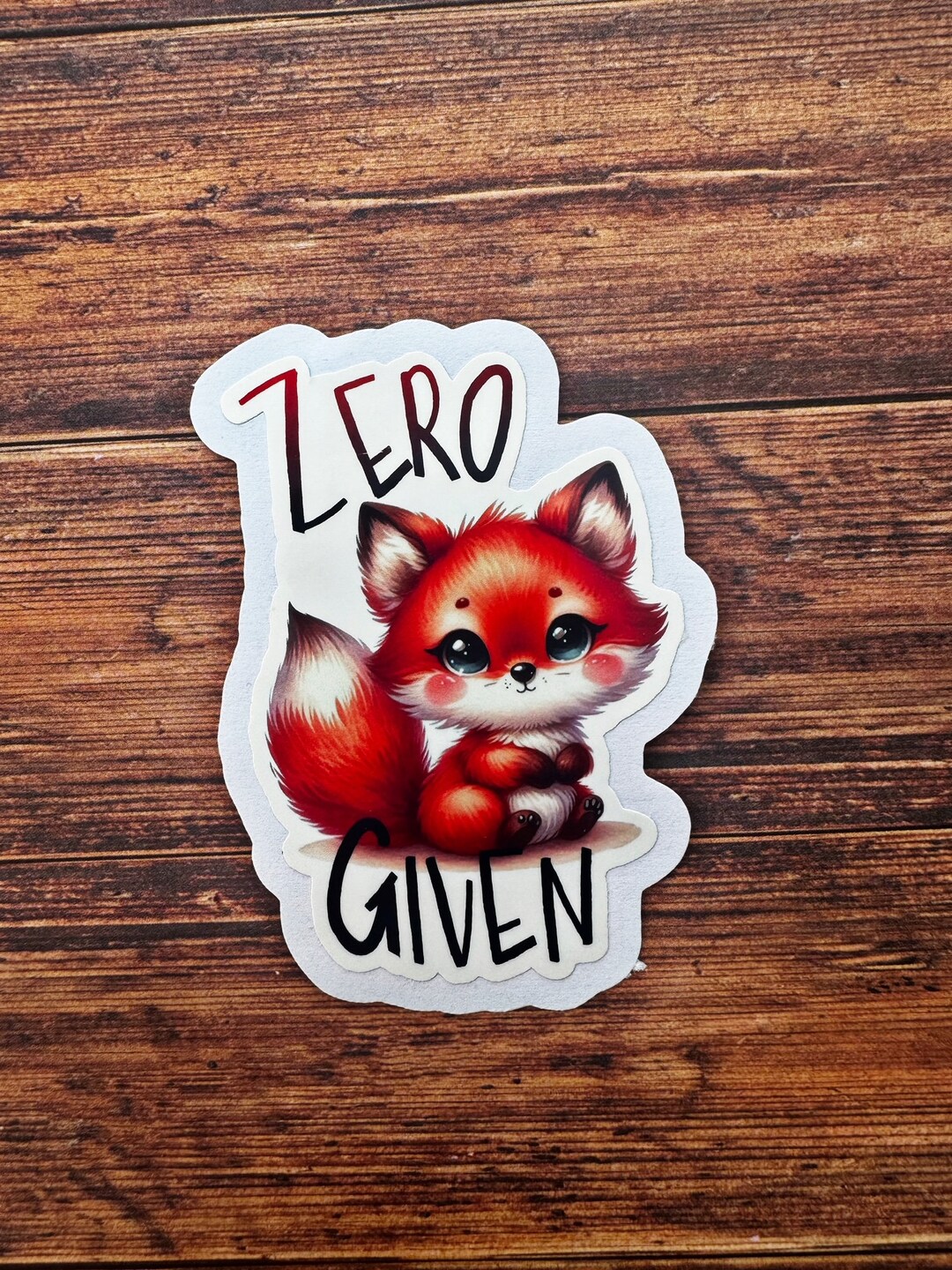 Zero Fox Given - Bring a Smile With This Cute Sticker, Laptop or Water ...