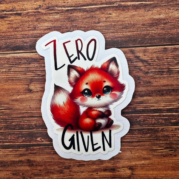 Zero Fox Given - Etsy